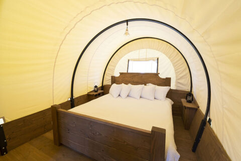 Luxury Glamping in Zion's Covered Wagons!
